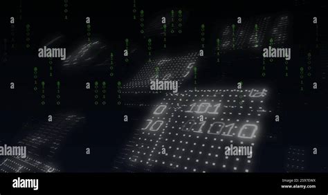 Binary Code Image Over Dark Background With Floating Numbers Stock