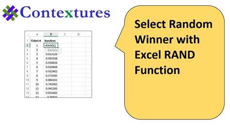Select Random Winner With Excel Rand Function Youtube