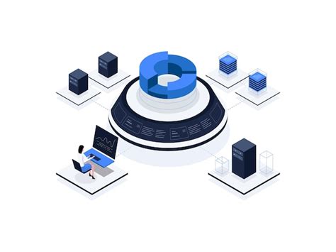 Premium Vector Data Analytics Isometric Illustration Flat Color