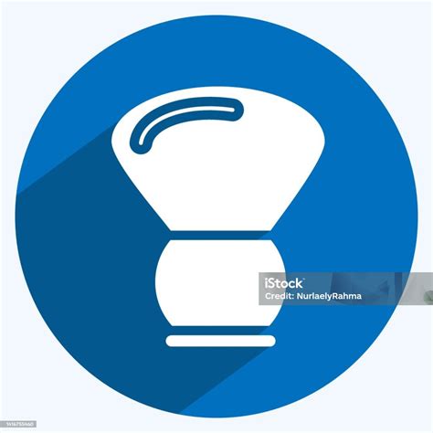 아이콘 면도 브러시 이발소 기호에 적합합니다 긴 그림자 스타일 편집 가능한 간단한 디자인 디자인 템플릿 벡터 간단한 그림 0명에