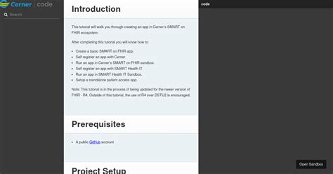 Cerner Smart On Fhir Tutorial Codesandbox