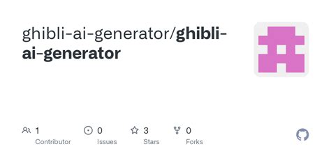 Activity · Ghibli Ai Generator Ghibli Ai Generator · Github