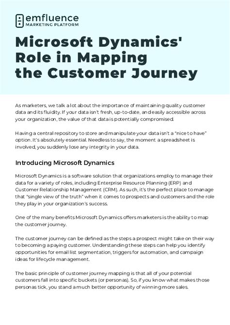 Microsoft Dynamics Role In Mapping The Customer Journey
