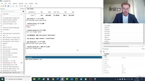 stata lecture 15 levering egen and bysort commands youtube
