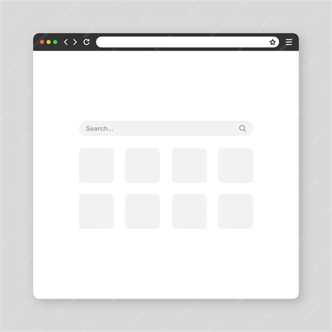 Premium Vector Blank Web Browser Window With Tab Toolbar And Search