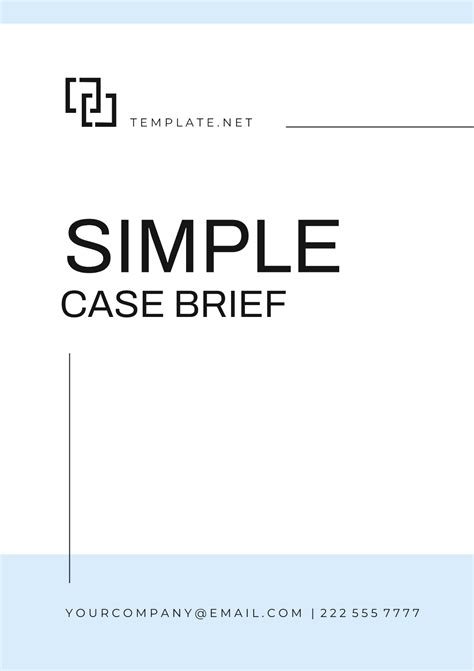 Simple Case Brief Template Edit Online And Download Example