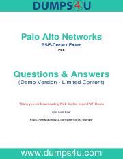 PSE Cortex Demo Pdf Palo Alto Networks PSE Cortex Exam PSE Questions Answers Demo Version