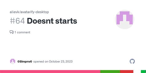 Doesnt Starts · Issue 64 · Alievkavatarify Desktop · Github