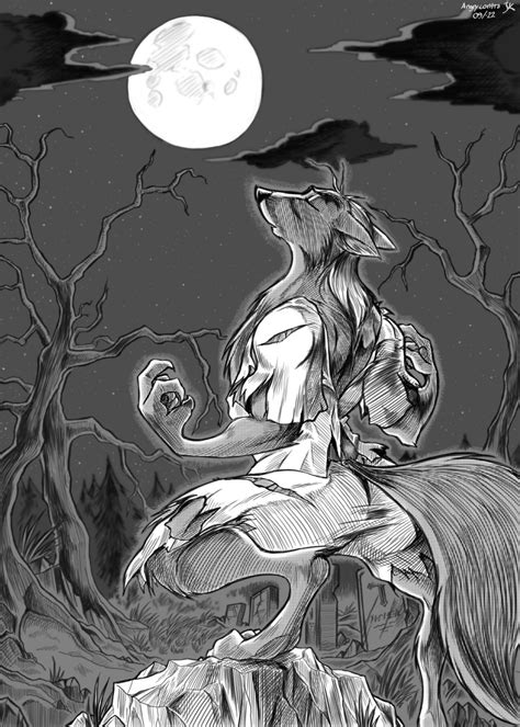Werewolf Howling At Moon Art By Me Rfurry
