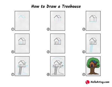 How To Draw A Treehouse Helloartsy