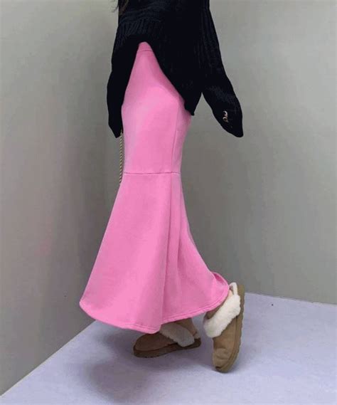 기획특가 크레용 양기모 머메이드 롱 스커트 에이블리