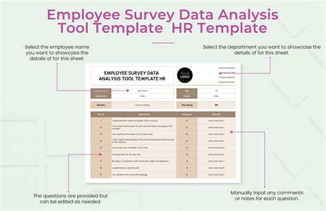 Employee Survey Data Analysis Tool Template HR Template In Excel Google Sheets Download