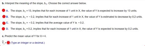 Solved Y I Xi A Interpret The Meaning Of The Chegg Com