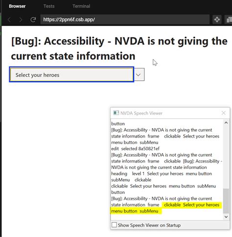 Bug Accessibility In Multi Select Drop Down Nvda Is Not Giving