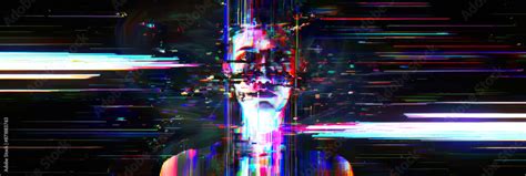Abstract Glitch Background Art Digital Pixel Noise Pixelated Texture Digital Errors On Screen