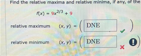 Solved Find The Relative Maxima And Relative Minima If Any
