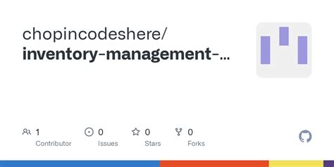 Github Chopincodeshere Inventory Management System