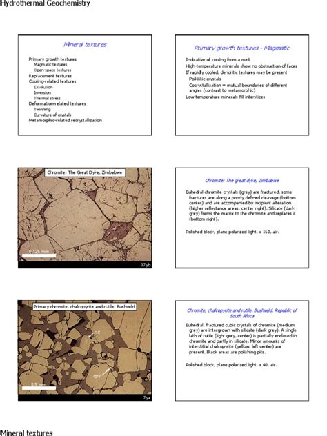 07 Textures Minerals Classification Of Minerals