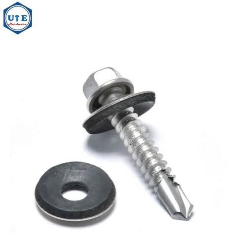 5 5x19 Sus316 Self Tapping Drilling Screw With Epdm Washer Stainless