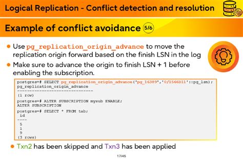 Detection And Resolution Of Conflicts In Postgresql Logical Replication