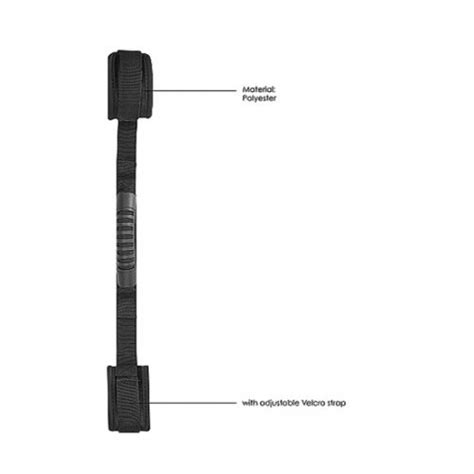 Shots Ouch Brand Velvet Velcro Adjustable Handcuffs With Handle Black Sex Toy Hotmovies
