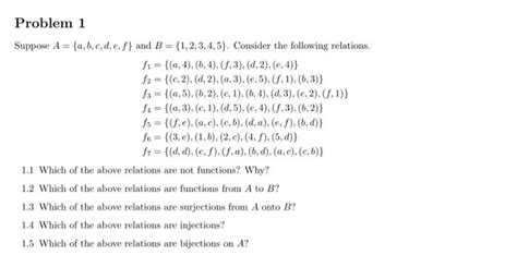 solved suppose a {a b c d e f} and b {1 2 3 4 5} consider