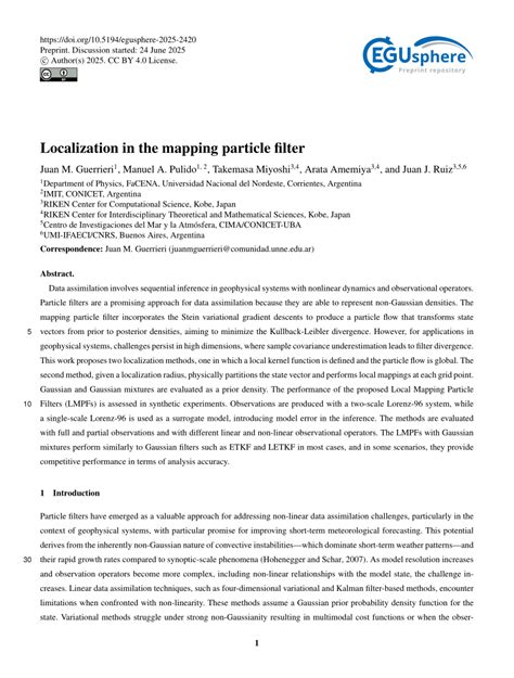Pdf Localization In The Mapping Particle Filter