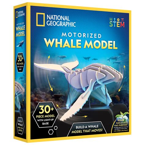 National Geographic Motorized Whale 3d Puzzle 32 Piece Wooden Model