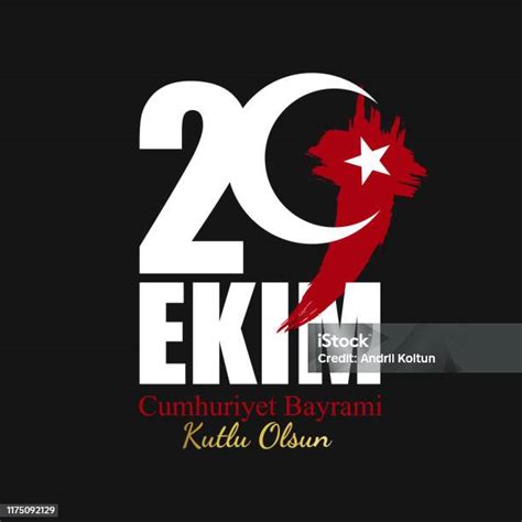 29 Ekim Cumhuriyet Bayrami 쿠틀루 올순 서예 번역 29 10 월 공화국의 날 터키와 터키의 국경일 검은