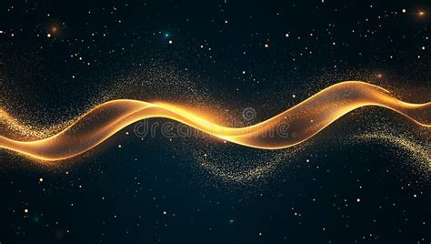 Abstract Glowing Orange And Blue Wave Like Background With Sparkling Particles Creates