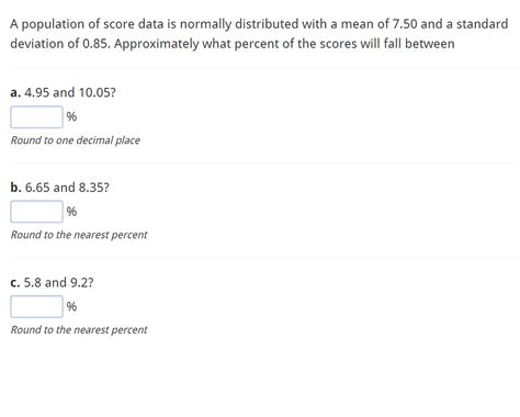 Solved A Population Of Score Data Is Normally Distributed