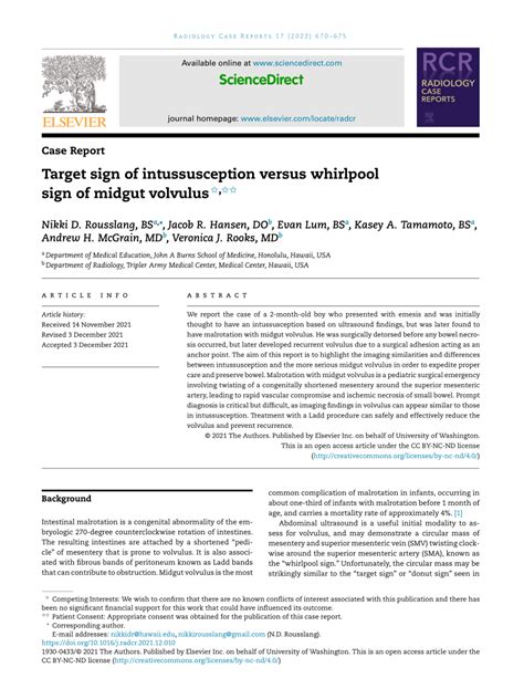 Pdf Target Sign Of Intussusception Versus Whirlpool Sign Of Midgut Volvulus