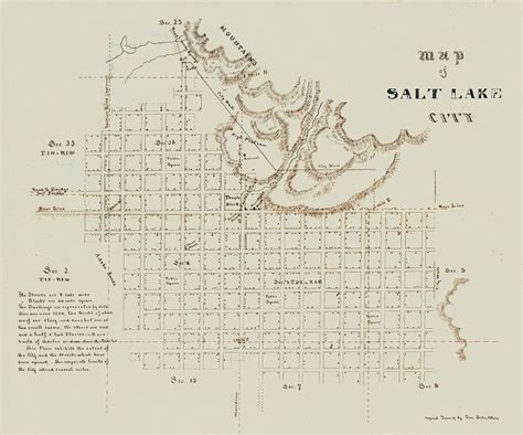 1800s Map Of Salt Lake City Utah Etsy Salt Lake City Utah Salt