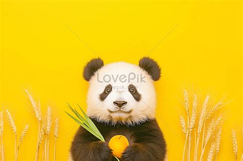 팬더가 과일을 들고 일러스트 무료 다운로드 Lovepik