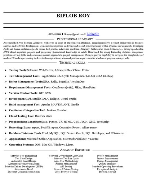 Biplob Roy Resume Pdf Software Testing Selenium Software