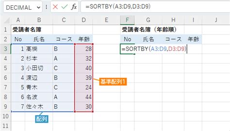 Sortby関数 データを指定した順序で並べ替える Officeのチカラ