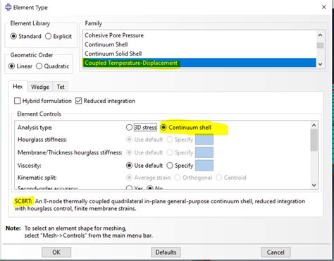 Does Anyone Know How To Find Continuum Solid Shell Sc8rt Element In Abaqus Researchgate