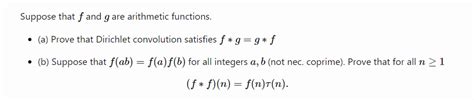 Solved Suppose That F And G Are Arithmetic Functions A Chegg Com