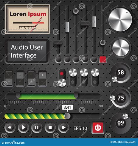 Audio Player Interface With Sound Wave Loading Progress Bar And