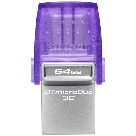 Kingston Datatraveler Microduo 3c 64gb Usb 3 2 Gen 1 Type C A Flash Drive Ple Computers
