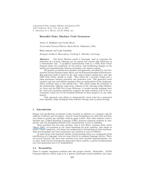 Pdf Reusable State Machine Code Generator
