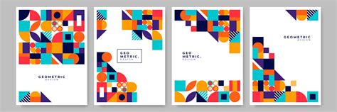 현대 추상 기하학적 포스터 커버 최소한의 복고풍 보호 바우 하우스 구성은 디자인을 형성합니다 다채로운 기하학적 배경 벡터 일러스트레이션 0명에 대한 스톡 벡터 아트 및 기타