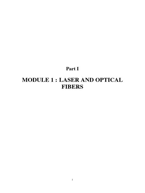 Notes Module1 Laser And Optical Fiber Pdf Laser Optical Fiber