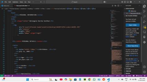 This Is An Small Portfolio Program Using Html Here There Is An Code And Output Html Notes Html