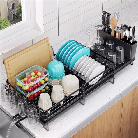 Delamu Extendable Dish Rack 11 8 W X 13 4 28 7 L