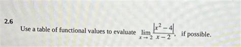 Solved 26 Use A Table Of Functional Values To Evaluate