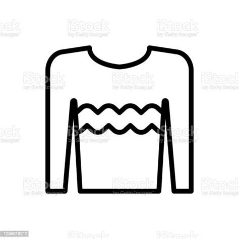 스웨터 옷 아이콘 간단한 라인 Ui 및 Ux 웹 사이트 또는 모바일 응용 프로그램에 대한 힙스터 스타일 아이콘의 윤곽 벡터 요소 개념에 대한 스톡 벡터 아트 및 기타 이미지