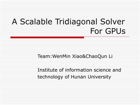 tridiagonal solver in gpu ppt