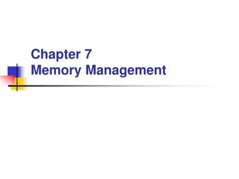 PPT Chapter Memory Management PowerPoint Presentation Free Download ID
