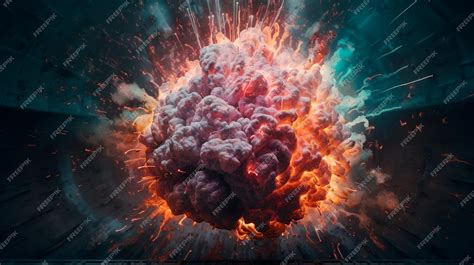 Premium Ai Image Concept Art Of A Human Brain Exploding With Knowledge And Creativity